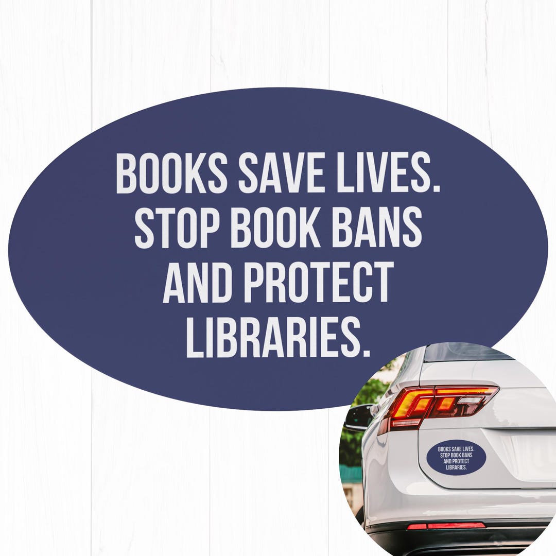 Library Magnet Car Bumper, Library Magnet, Librarian, Protect Libraries ...