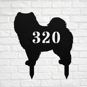 Chow Chow House Number Sign Yard Address Plaque Garden Lawn Stake Metal ...