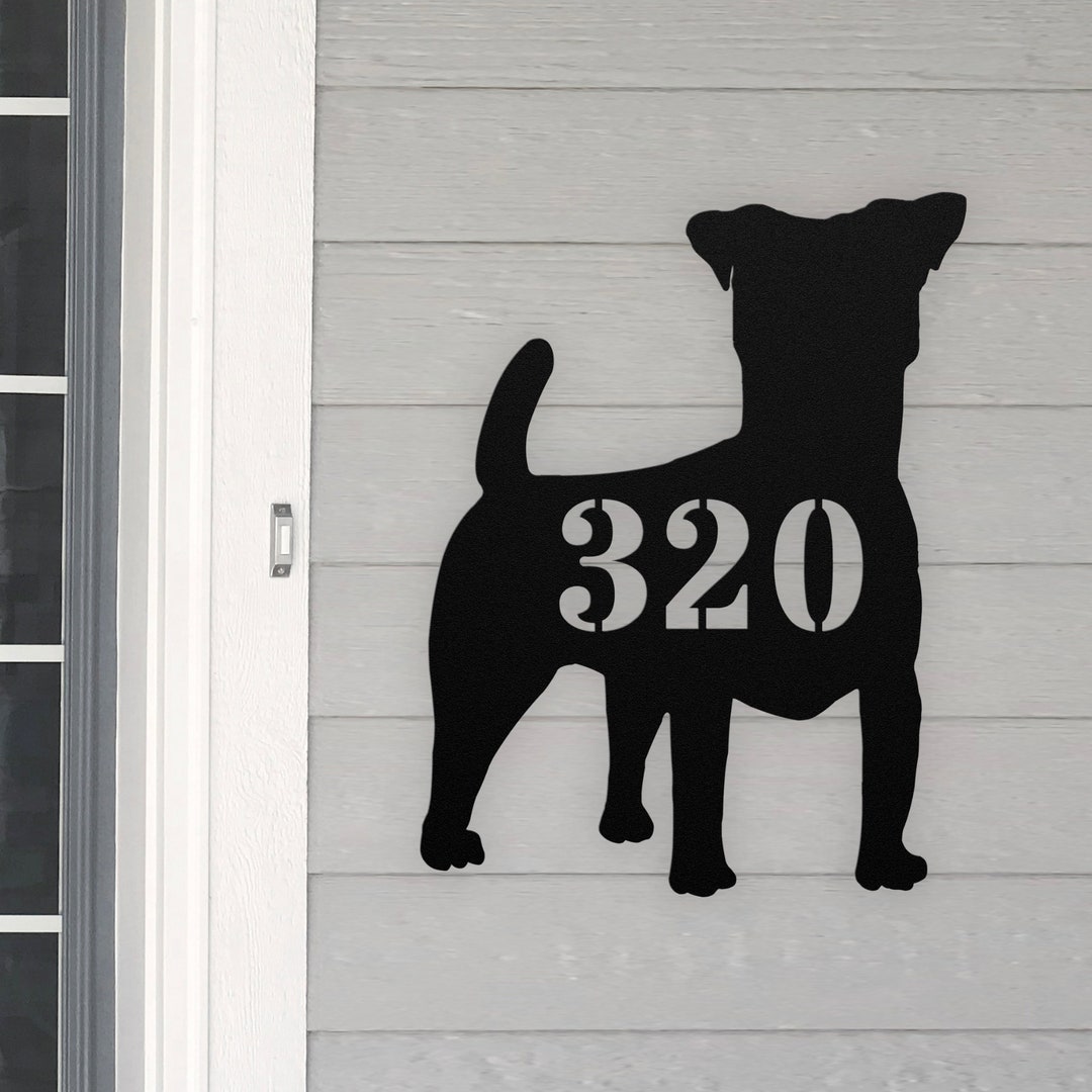 Personalized Jack Russell Terrier Address House Number Sign Metal Wall ...
