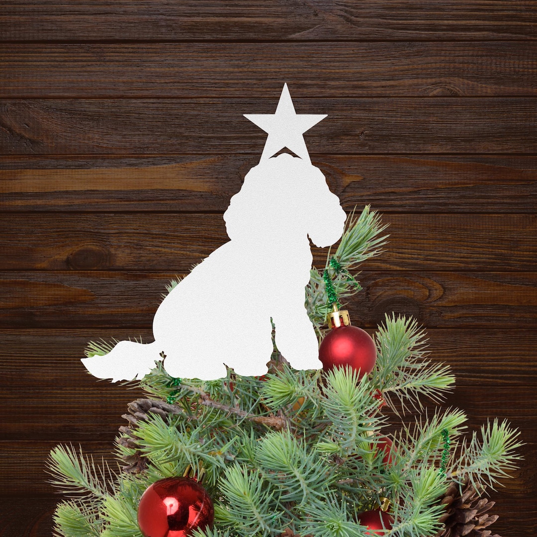 Miniature Poodle Tree Topper Christmas Holiday Decoration Ornament Dog ...