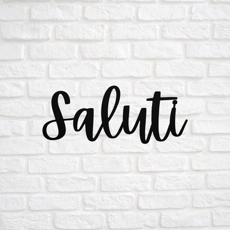 Italian Metal Sign Saluti Cheers Wall Art Plaque Italy Italia - Etsy
