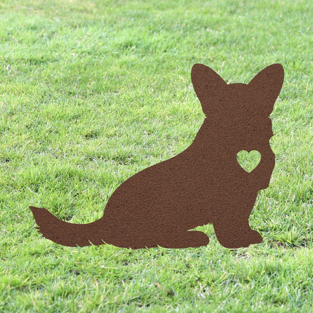 Cardigan Welsh Corgi Yard Statue Stake, Custom Cardigan Corgi Dog ...