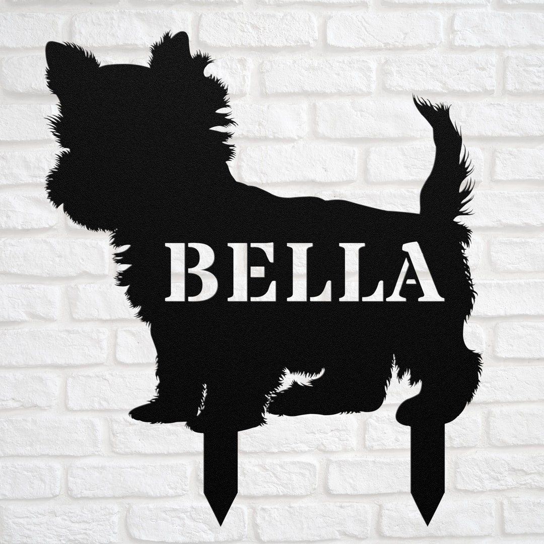 Personalized Yorkie Garden Statue Stake, Custom Yorkshire Terrier ...