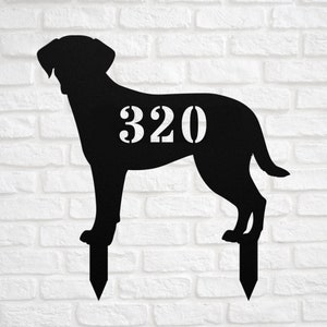 Black Labrador Retriever House Number Sign Yard Address Plaque Garden ...