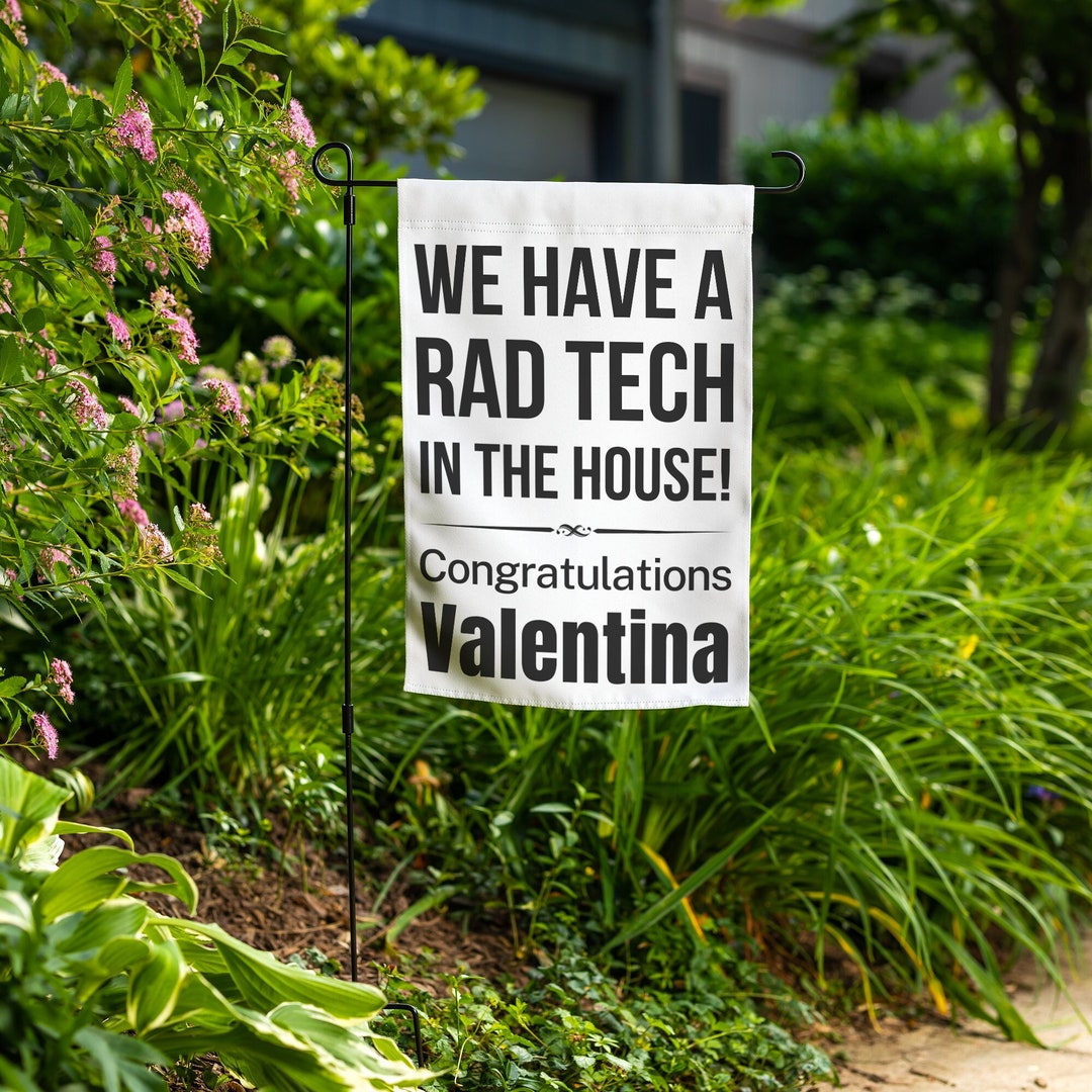 Rad Tech Graduation Gifts, Rad Technician Garden Flag Yard Sign Banner ...