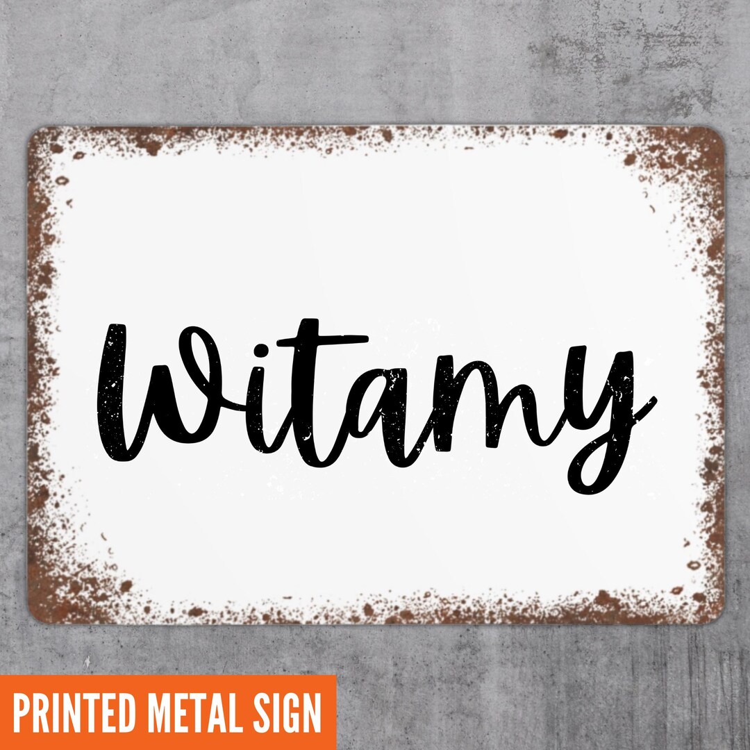 Witamy Sign, Polish Metal Sign Plaque Front Door Wreath Front Door ...