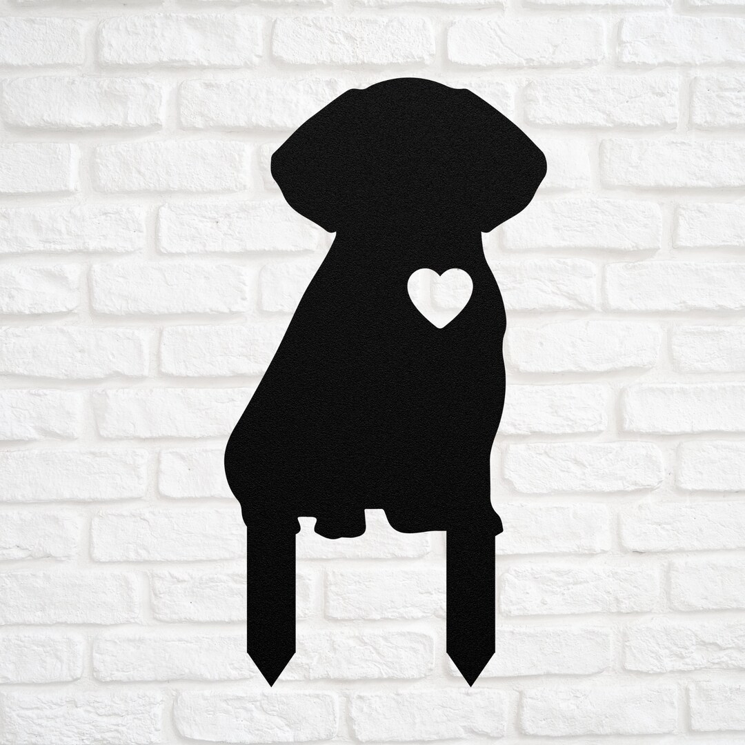 Personalized Puggle Garden Statue Stake, Custom Puggle Outdoor Yard Art ...