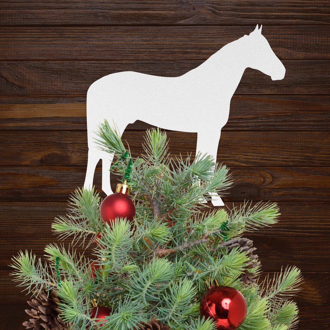 Horse Tree Topper - White Metal Tree Topper - Etsy