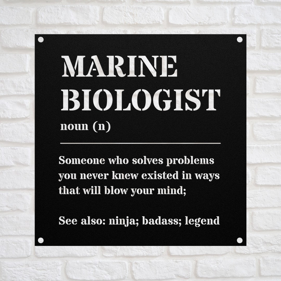 Funny Marine Biologist Gift Metal Sign for Women and Men, for Birthday ...