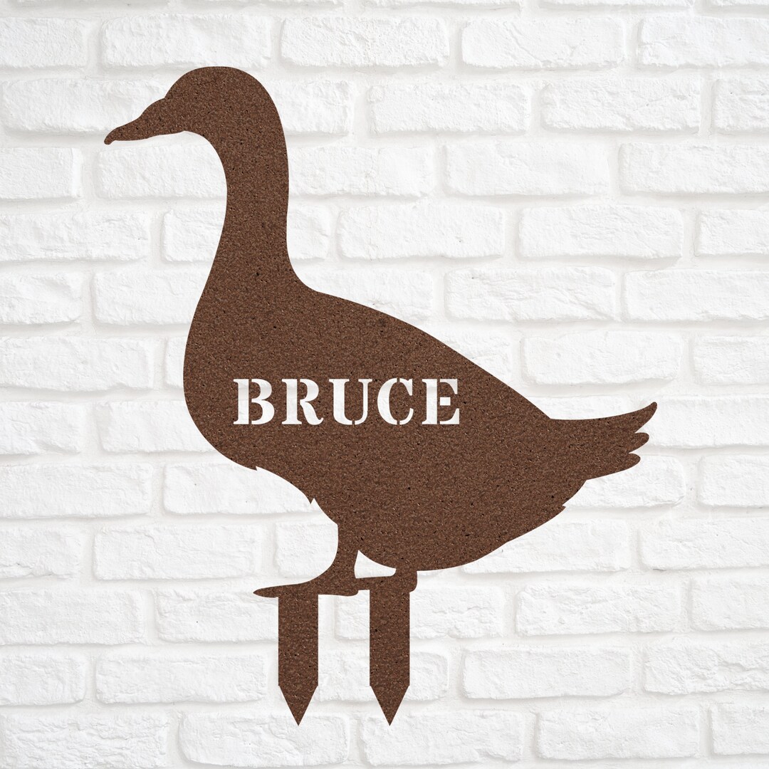 Duck Memorial Stake Loss of Duck Wind Chime Heart Grave Marker Stone ...