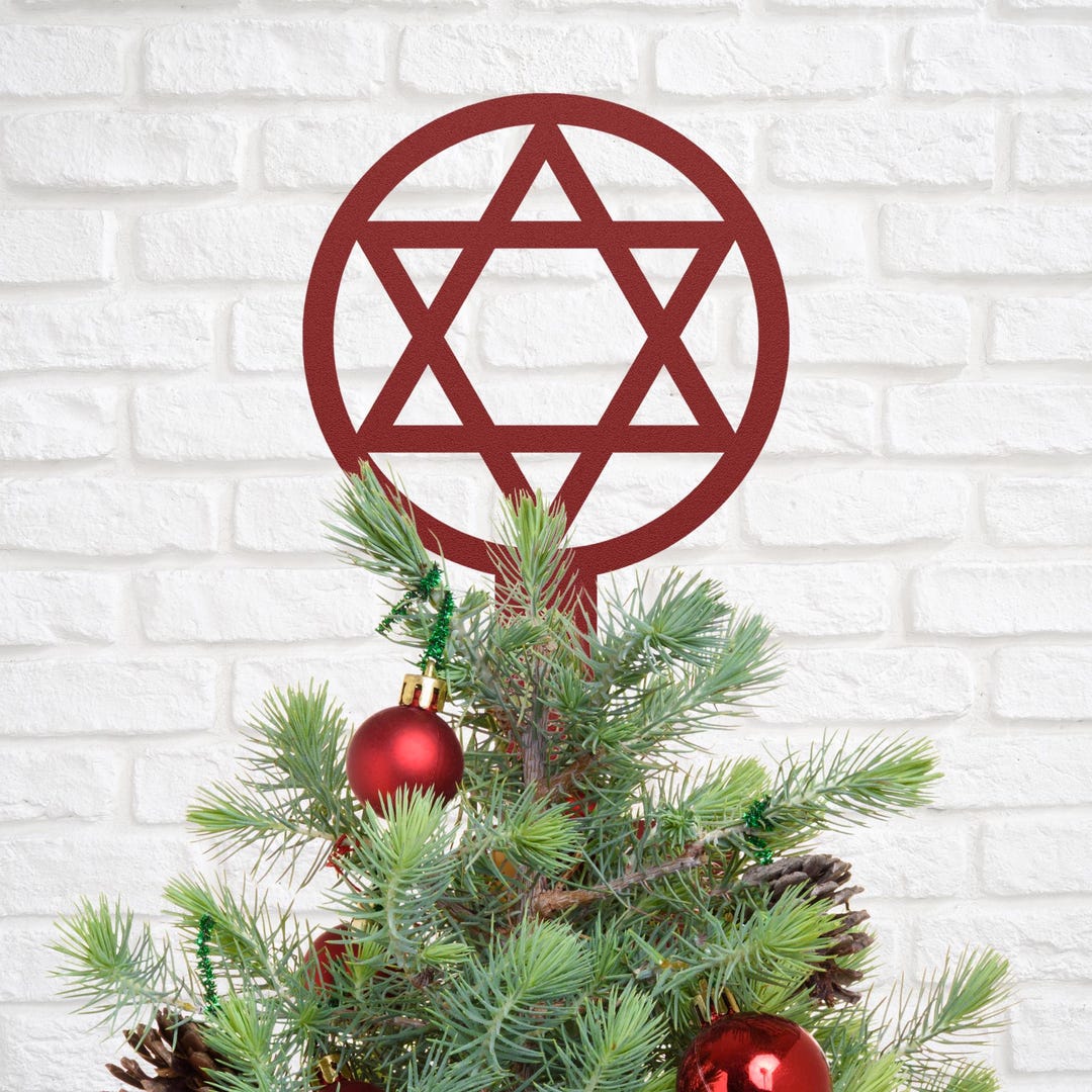 Hanukkah Tree Topper - Red Metal Tree Topper - Etsy