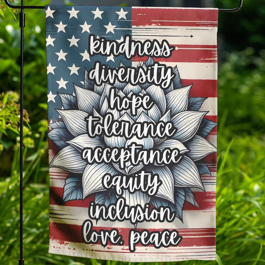 Inspirational Lotus Flower Garden Flag Patriotic American Flag Colors ...