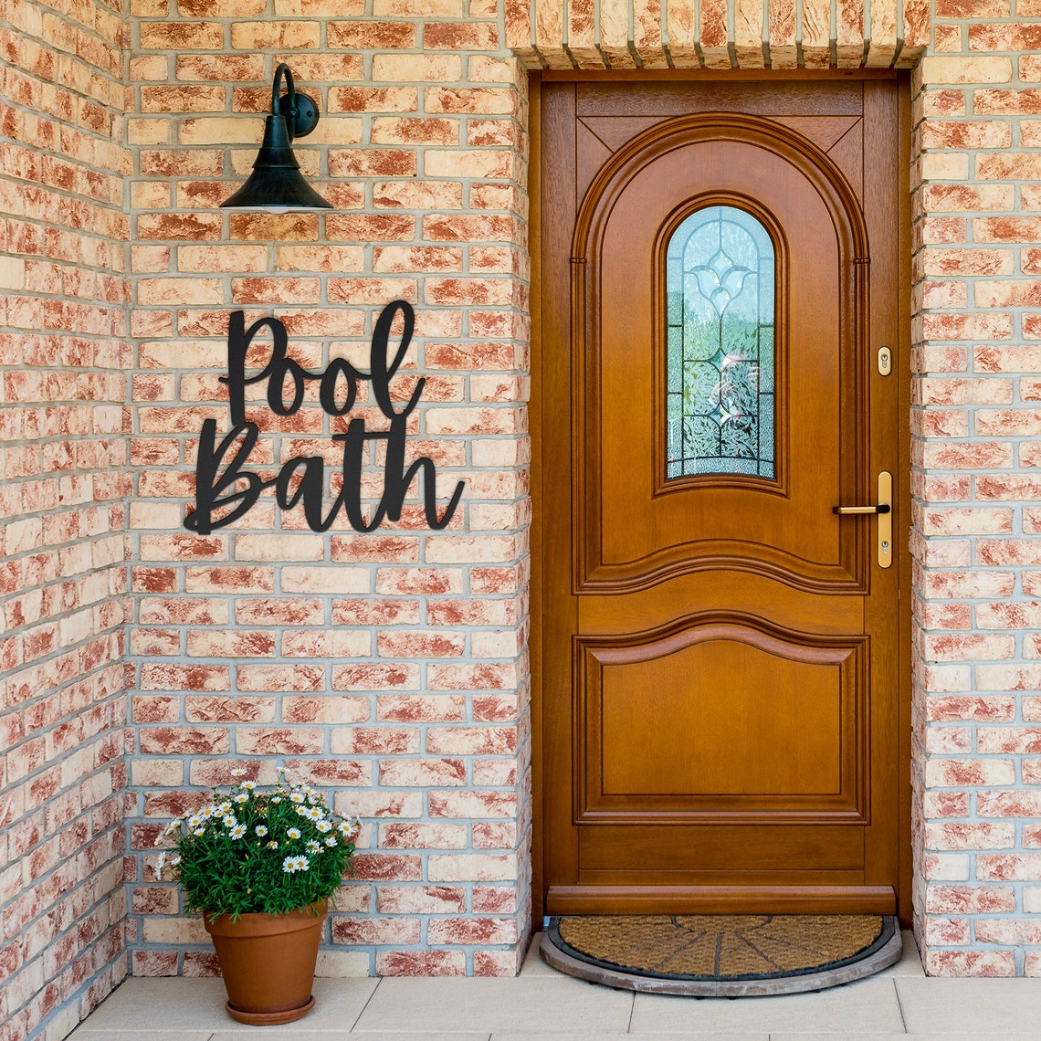 Pool Bath Metal Sign, Bathroom Swimming Pool Rustic Custom Metal Sign ...