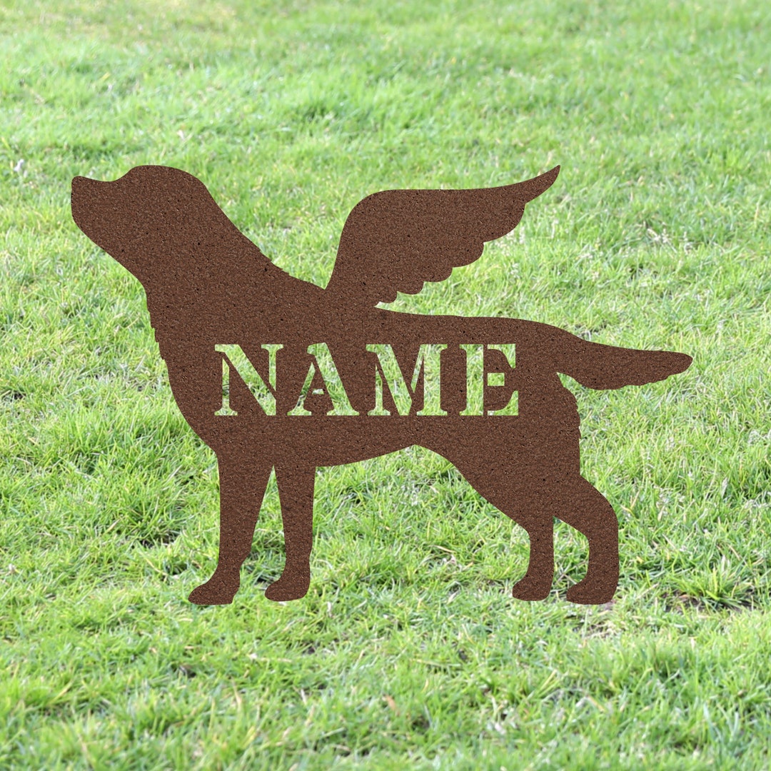 Labrador Angel Wings Black Lab Angel Statue Figurine for Garden Stone ...