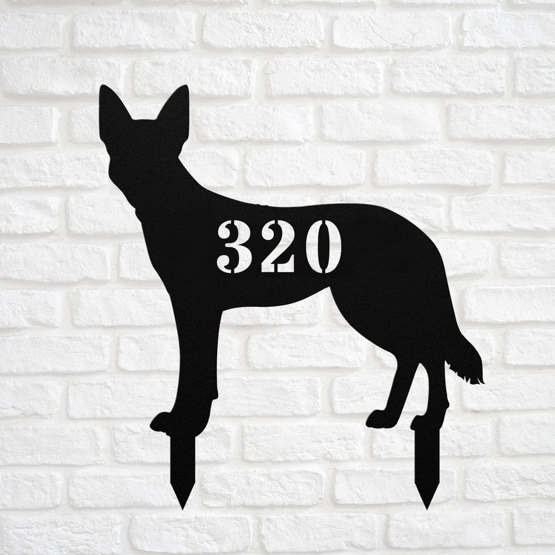 Australian Kelpie House Number Sign Yard Address Plaque Garden Lawn ...