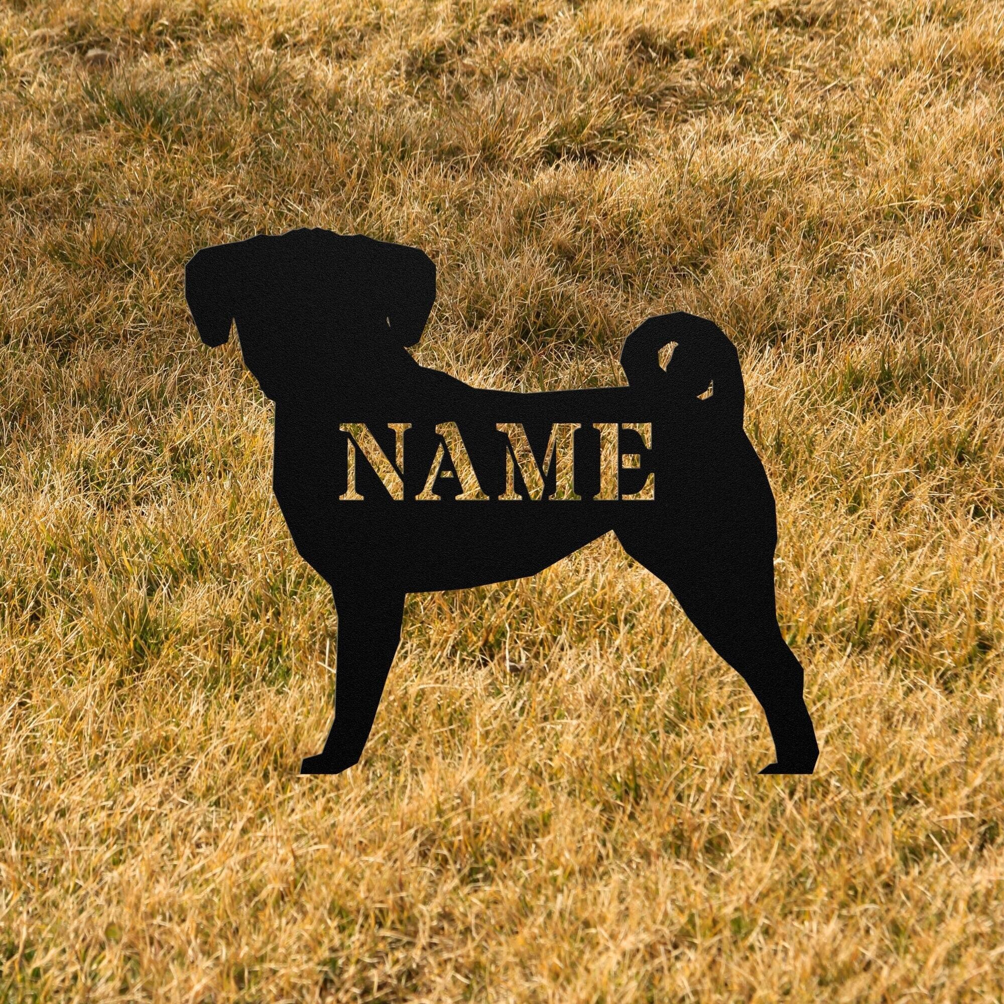 Personalized Puggle Garden Statue Stake Custom Puggle Outdoor - Etsy