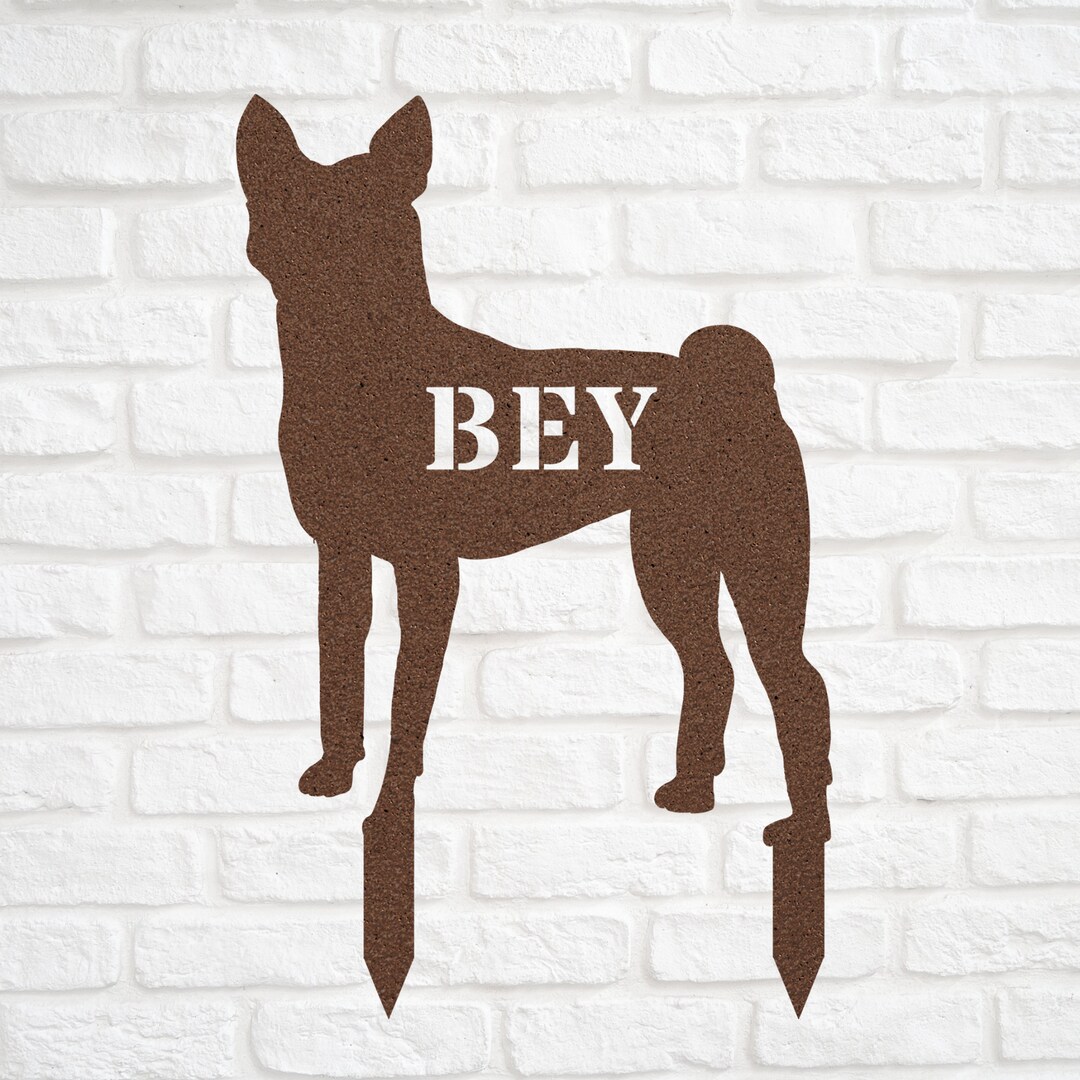 Personalized Basenji Garden Statue Stake, Custom Basenji Outdoor Yard ...