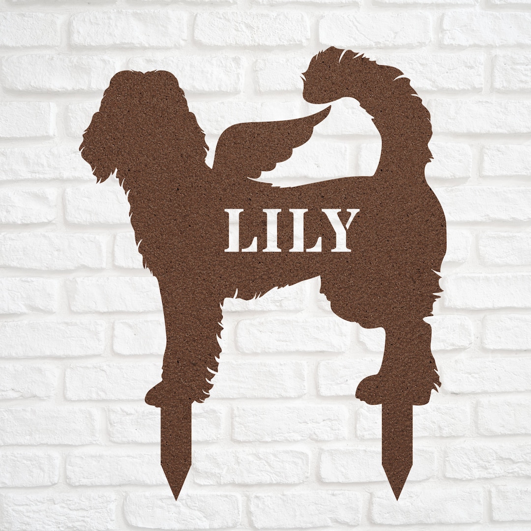 Labradoodle Angel Wings Statue Figurine for Garden Stone Memorial ...