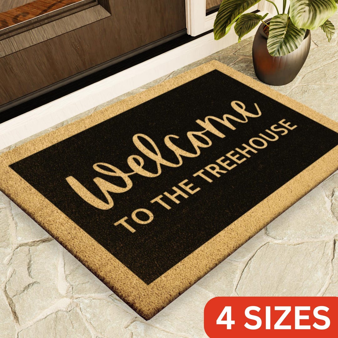 Welcome to the Treehouse Doormat, Treehouse Outdoor Coir Rug Door Mat ...