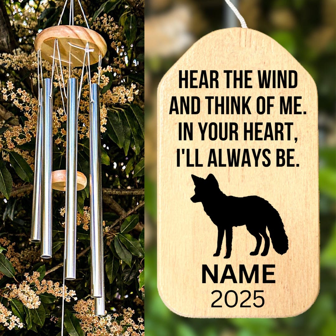 Red Fox Wind Chime Red Fox Memorial Loss Gift Funeral in Loving Memory ...
