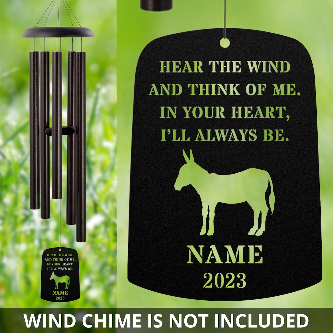 Donkey Wind Chime Sail Donkey Memorial Donkey Loss Gift Sympathy ...