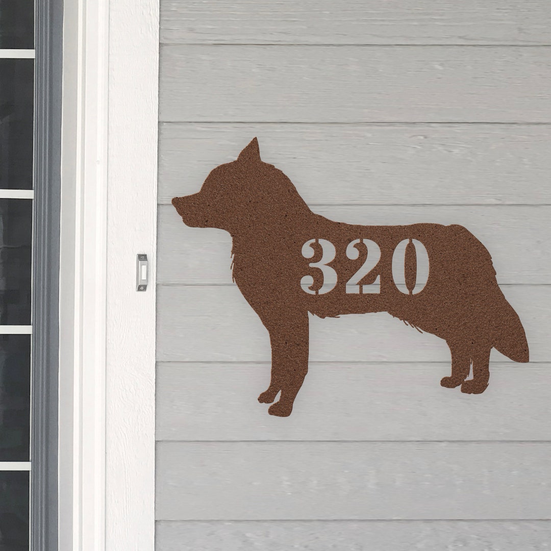 Personalized Husky Address House Number Sign Metal Wall Art, Custom ...