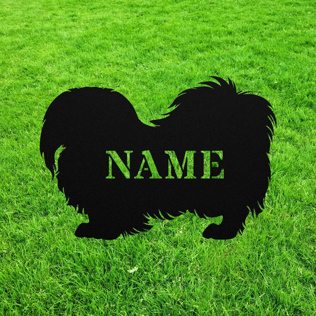 Pekingese Dog Yard Statue Stake Pekingese Dog Memorial Wind Chime ...