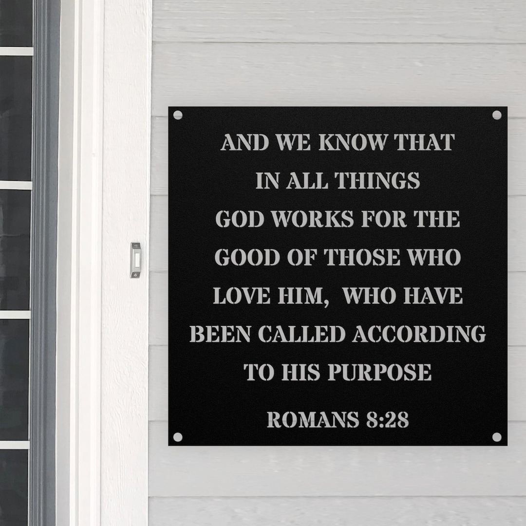 Romans 8:28 All Things Work Together for Good Love God Bible Verse Wall ...