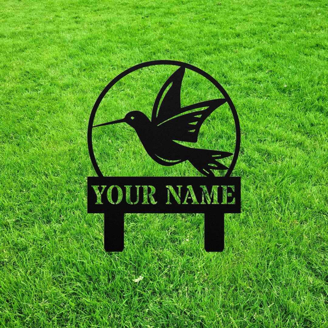 Custom Hummingbird Yard Sign Stake, Personalized Hummingbird Metal ...