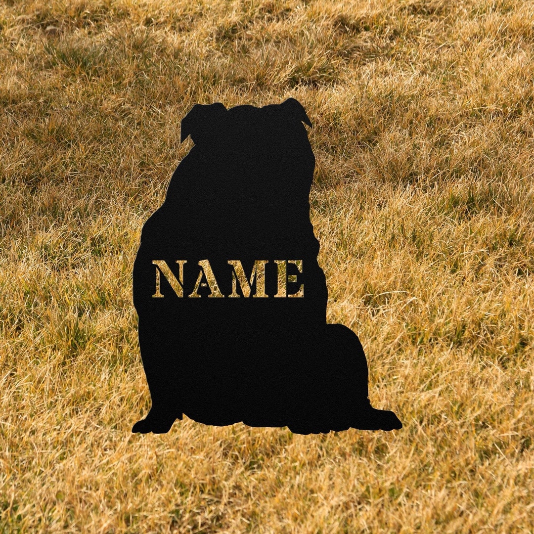 English Bulldog Memorial Stake Loss of English Bulldog Wind Chime Heart ...