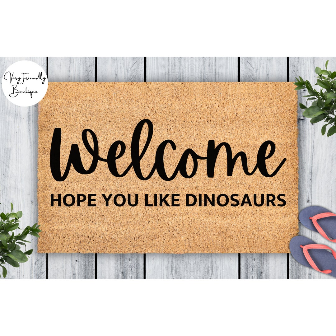Dinosaur Coir Doormat Outdoor Rug Hope You Like Dinosaurs Door Mat ...