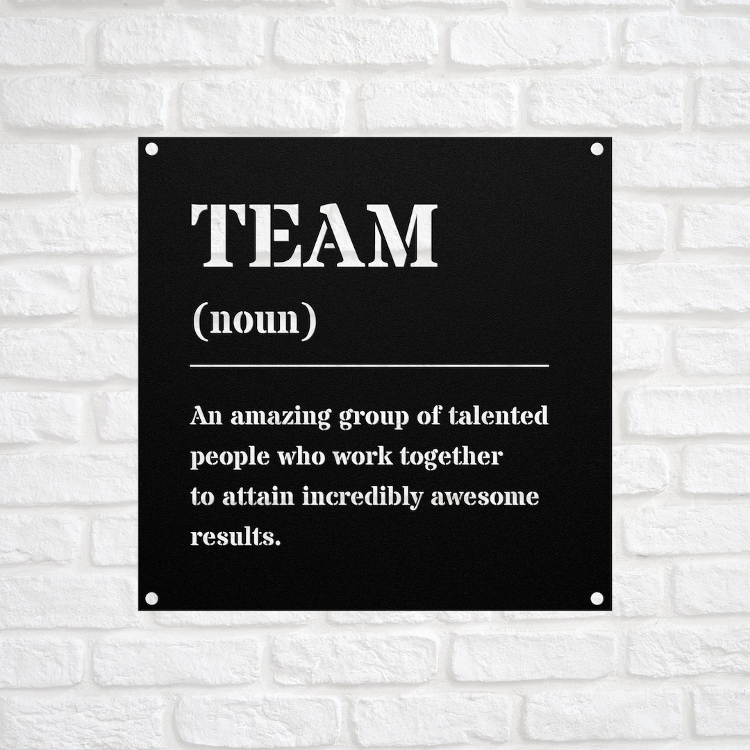 Team Definition Sign Metal Plaque, Personalized Corporate Gift ...