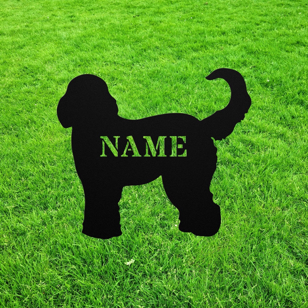 Goldendoodle Yard Statue Stake Doodle Dog Memorial Wind Chime Outdoor ...