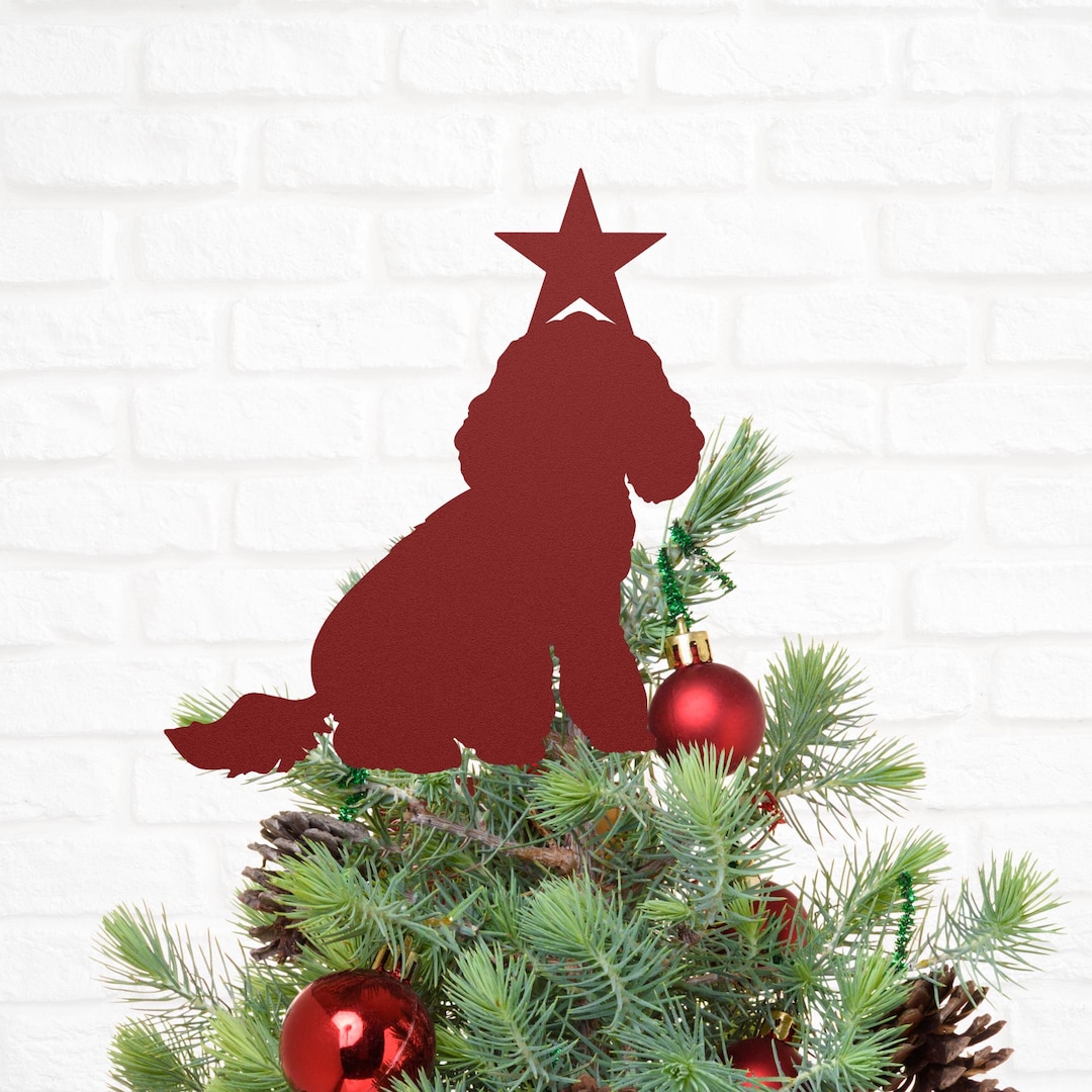 Miniature Poodle Tree Topper Christmas Holiday Decoration Ornament Dog ...