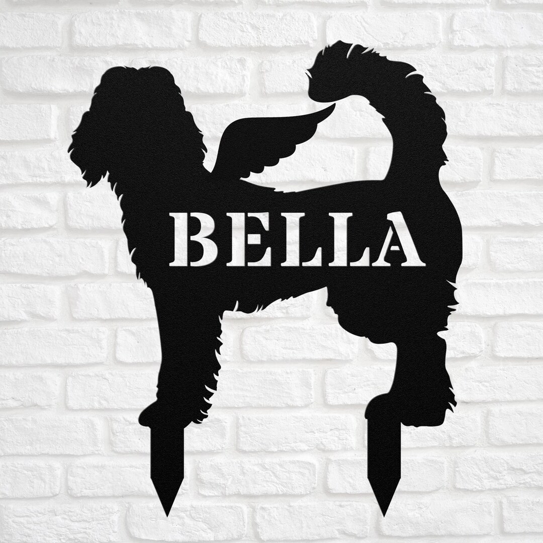 Labradoodle Angel Wings Statue Figurine for Garden Stone Memorial ...