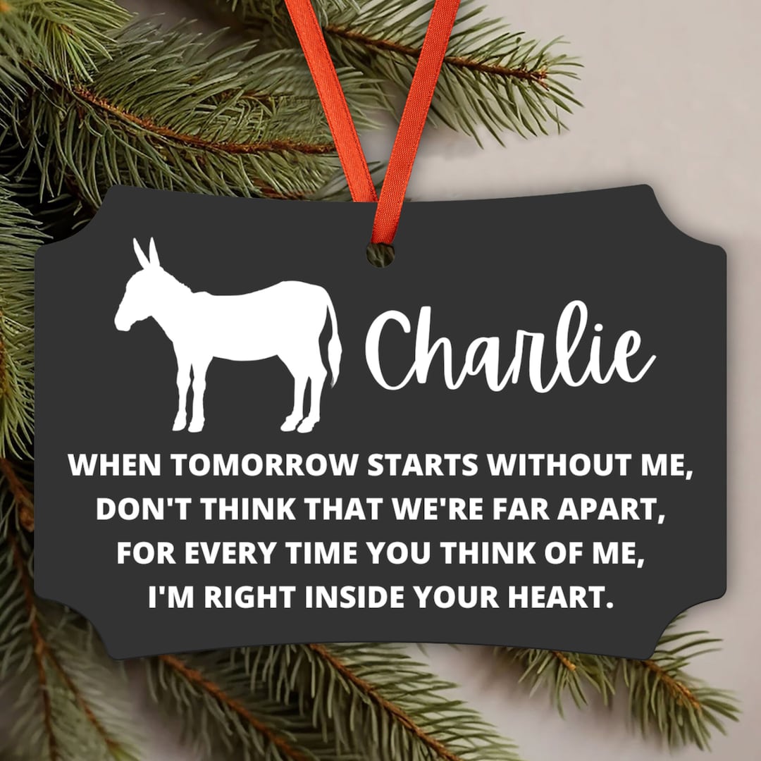 Donkey Memorial Ornament, Donkey Loss Keepsake Sympathy Gift ...