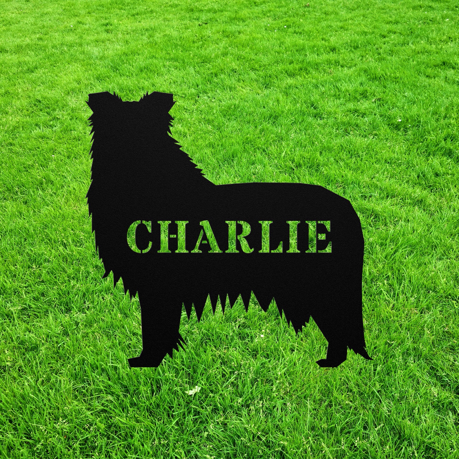 Personalized Border Collie Garden Statue Stake Custom Border - Etsy