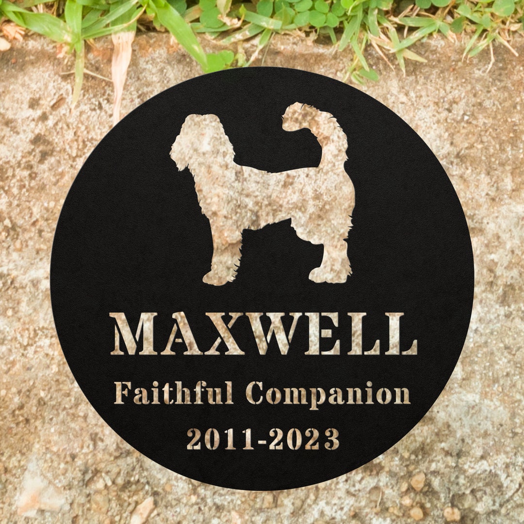 Labradoodle Memorial Stone Metal Sign Loss Gift Dog Tombstone Garden ...