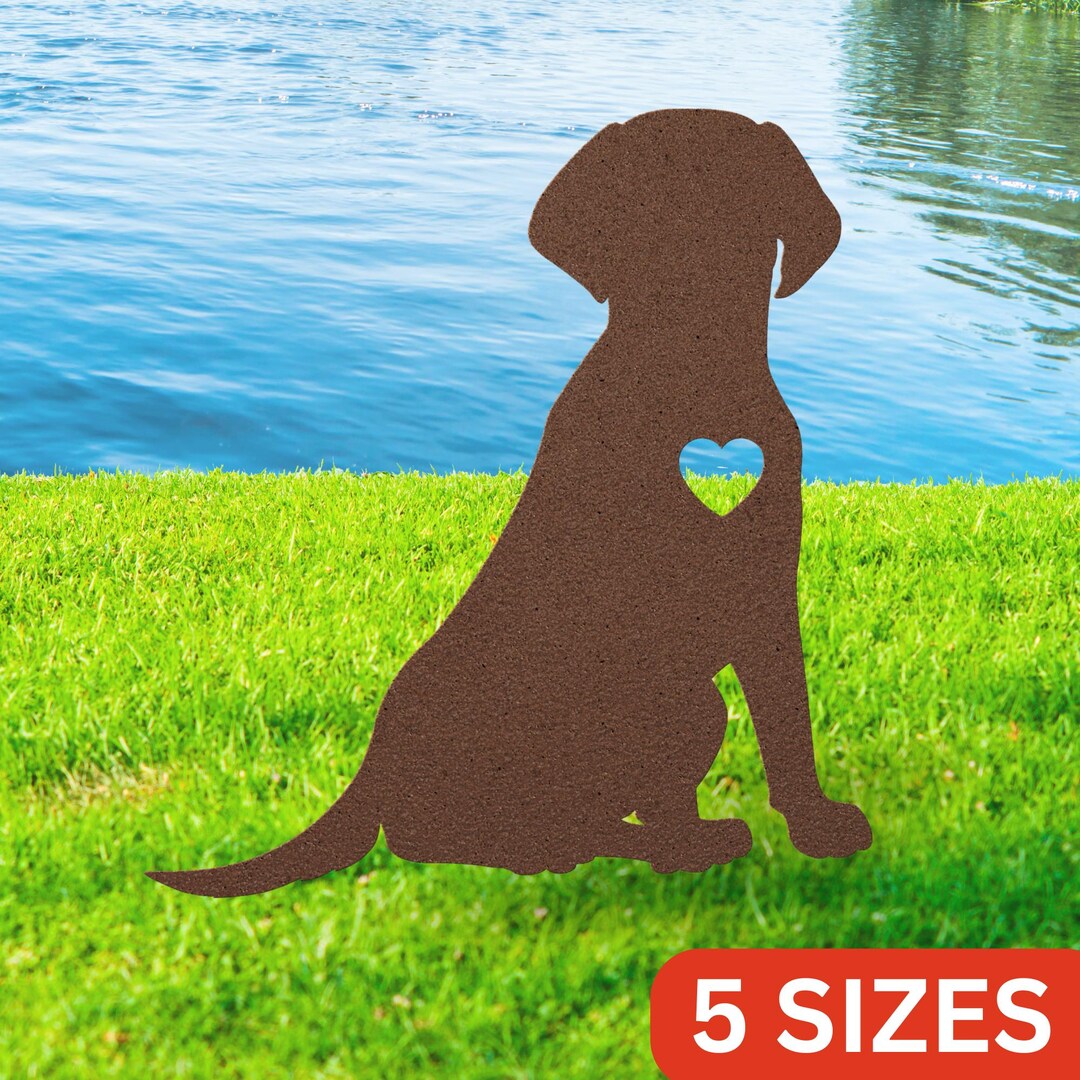 Personalized Labrador Garden Statue Stake, Custom Lab Outdoor Yard Art ...