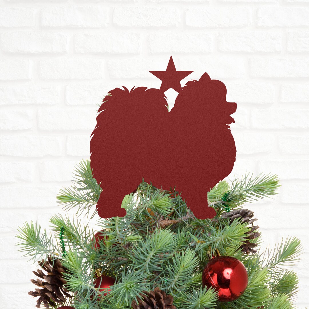 Pomeranian Tree Topper Christmas Holiday Decoration Memorial Garden ...