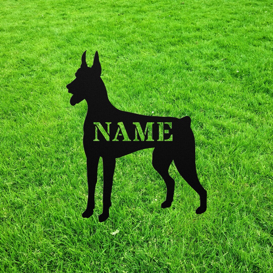 In Memory of Doberman Urn Metal Stake Rip Doberman Tribute Passing ...