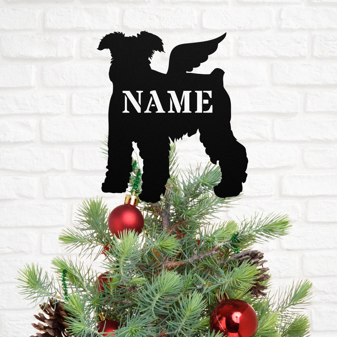 Miniature Schnauzer Tree Topper Christmas Holiday Decoration Ornament ...