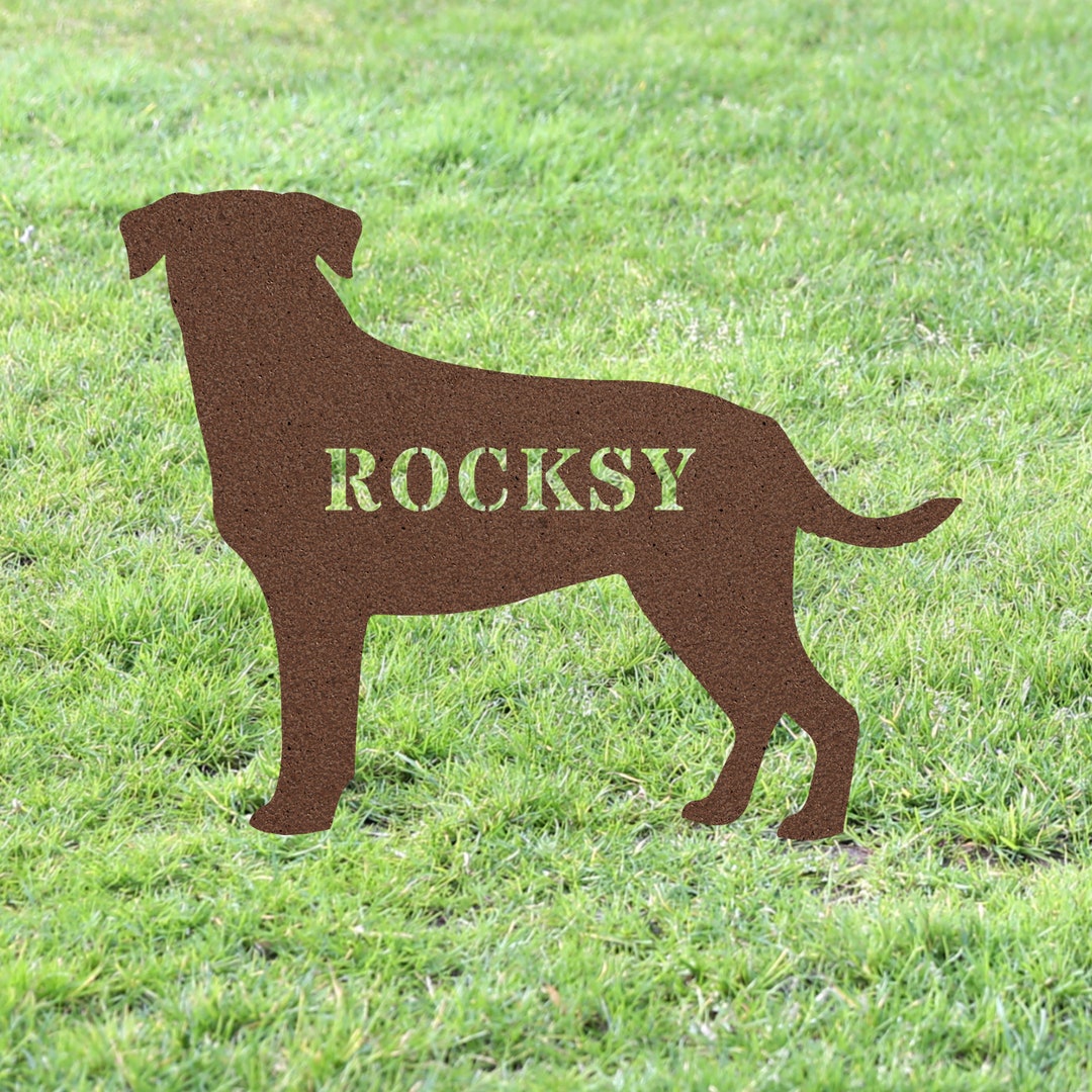 Rottweiler Yard Statue Stake Rottweiler Memorial Wind Chime Outdoor ...