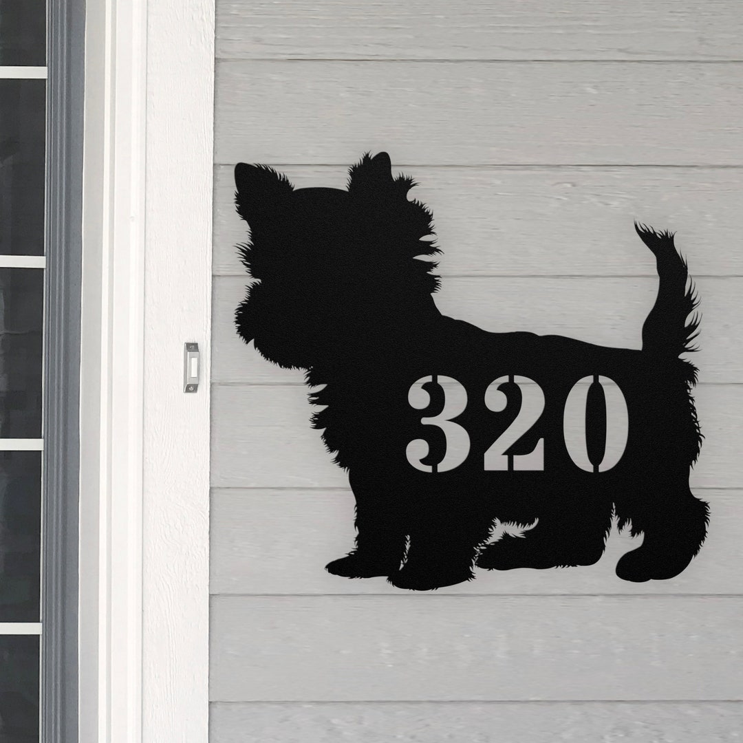 Personalized Yorkie Poo Address House Number Yorkie Poo Sign Metal Wall ...