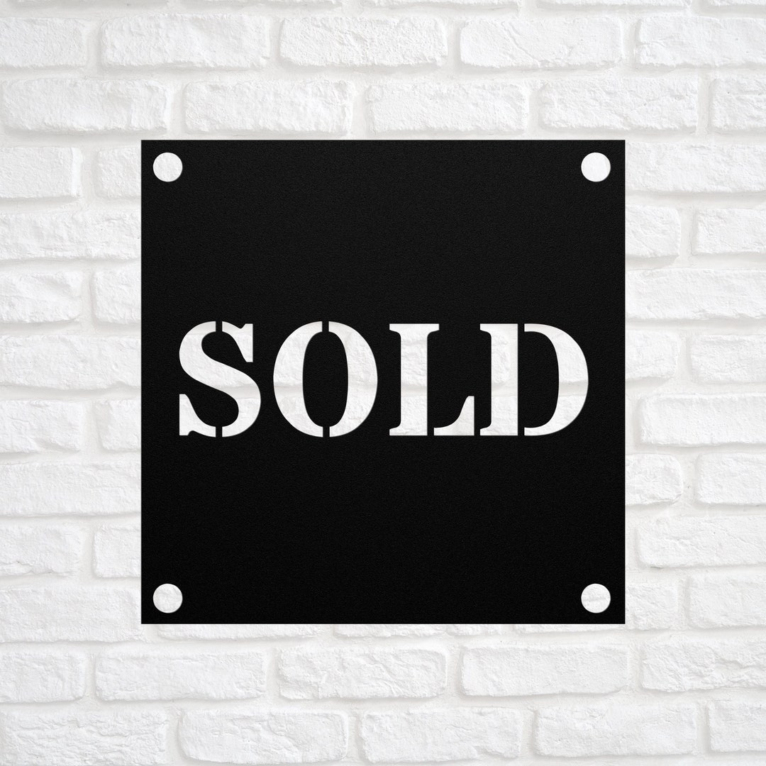 Sold Metal Sign Real Estate Rider Sign Wall Art Plaque Front Door ...