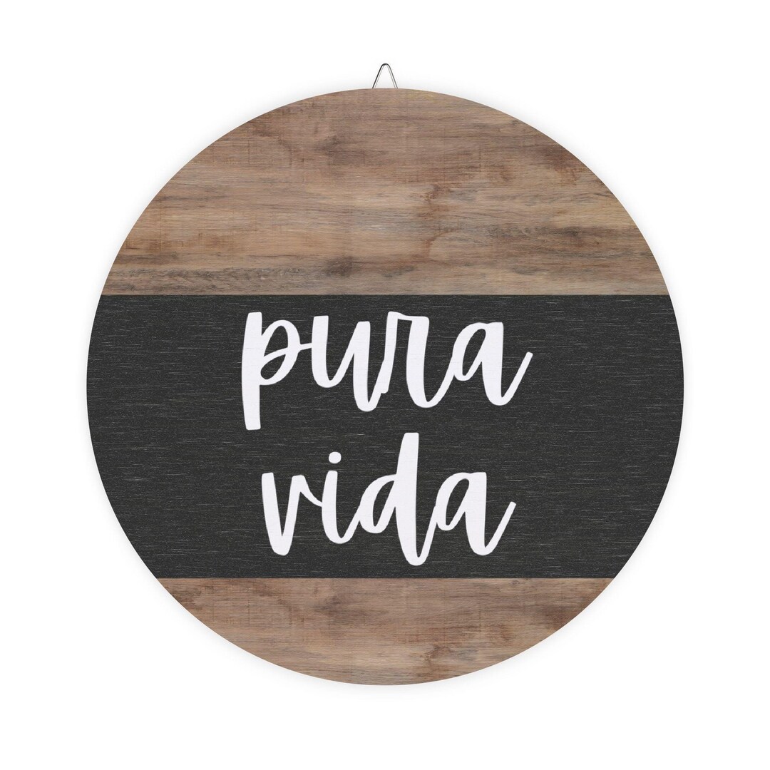 Pura Vida Door Hanger Wood Sign Front Door Wreath Front Door Decor ...