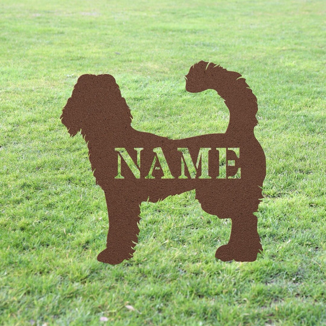 Personalized Labradoodle Copper Garden Statue Stake, Custom Labradoodle ...