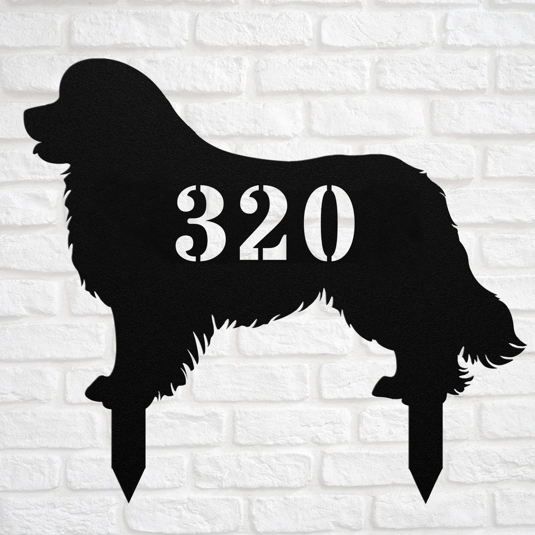 Newfoundland Dog Newfie House Number Sign Yard Address Plaque Garden ...