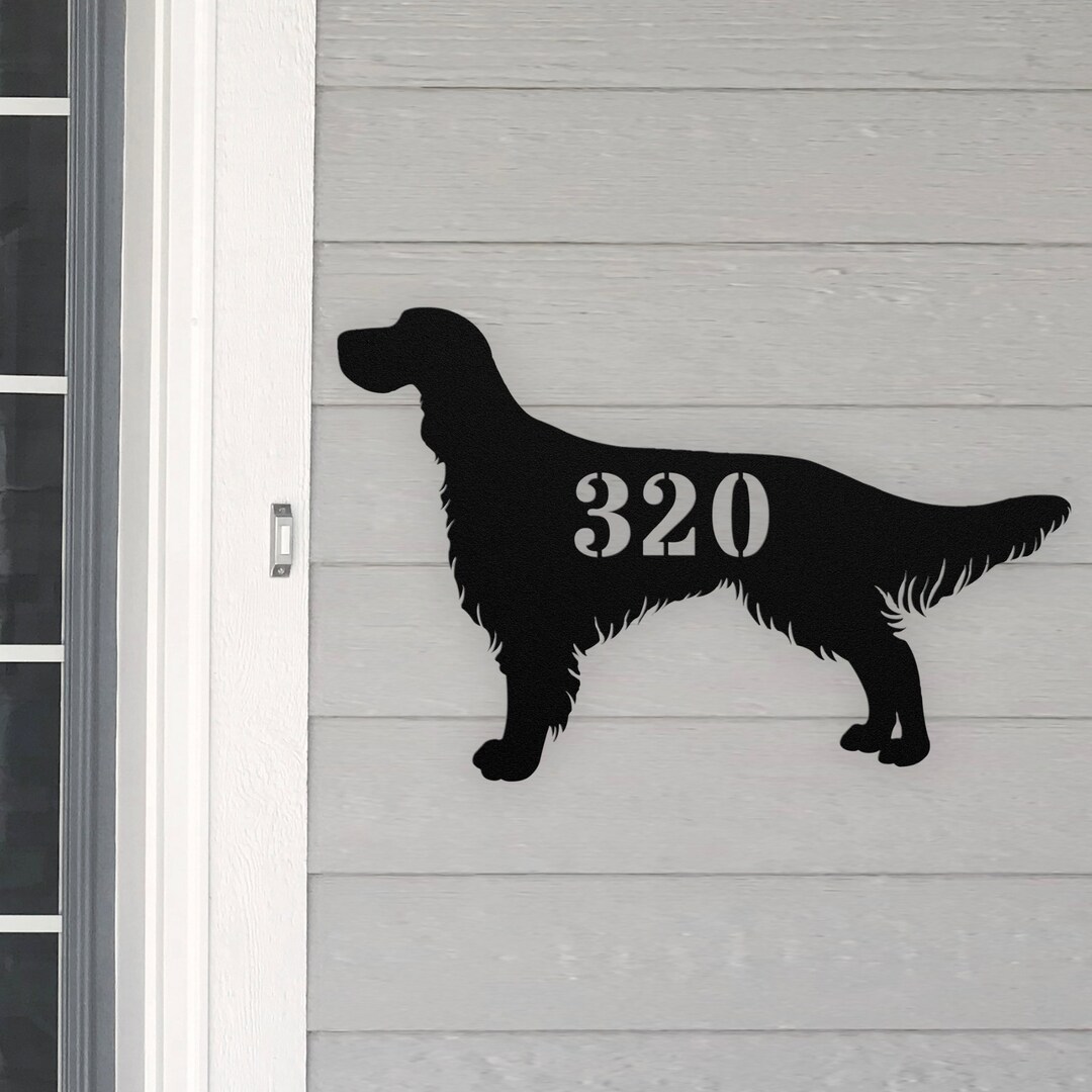 Personalized Gordon Setter Address House Number Sign Metal Wall Art ...