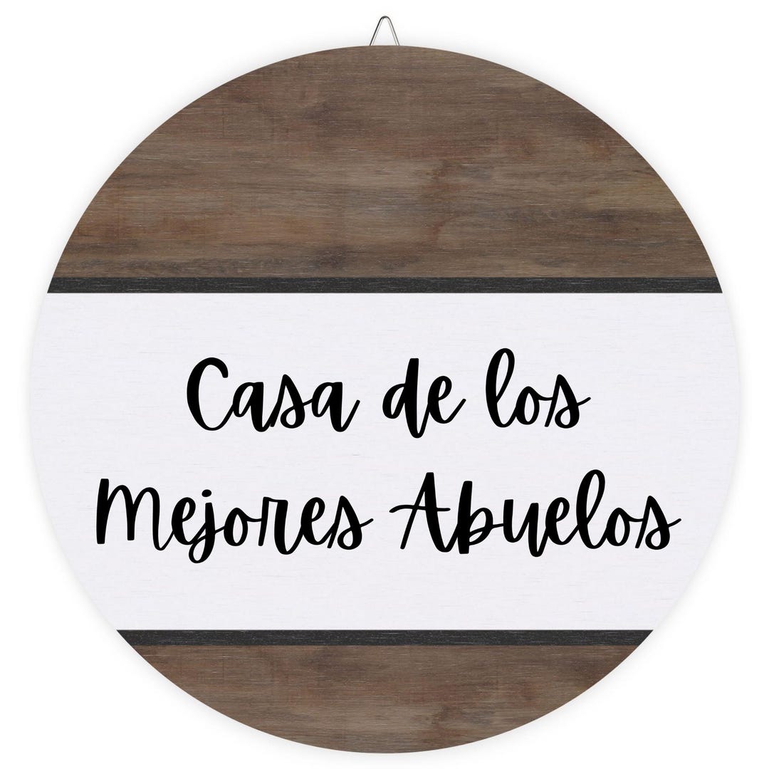 Casa De Los Mejores Abuelos Sign Door Hanger Wood Sign Front Door ...
